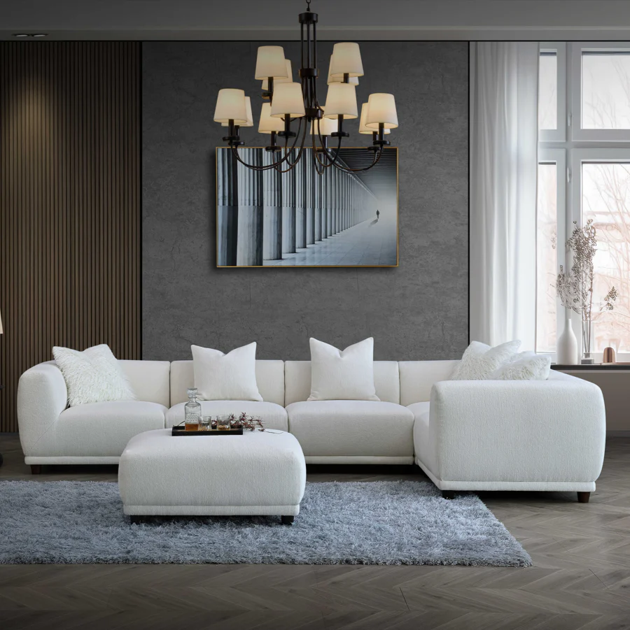 Lottie Modular Corner Group in Polar Boucle – Majestic Materials
